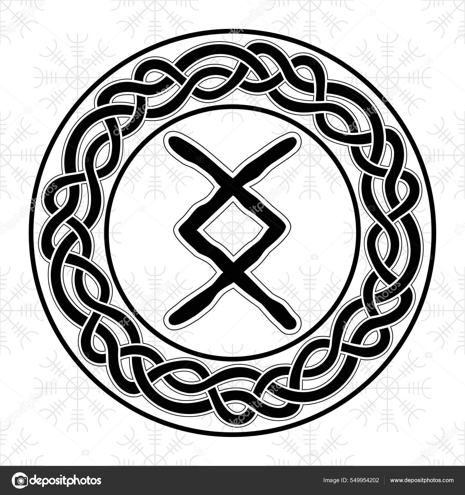 Rune Inguz Ingwaz Circle Ancient Scandinavian Symbol Sign Amulet Viking ...