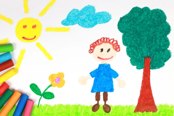 Kids crayon drawing Stock Photos, Royalty Free Kids crayon drawing ...