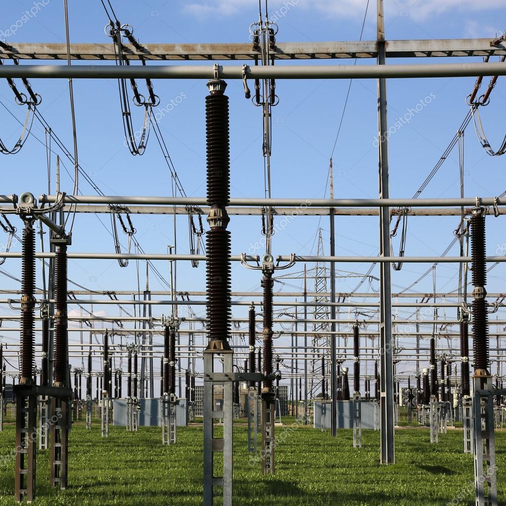 Electrical substation with transformers energy and electricity t ...