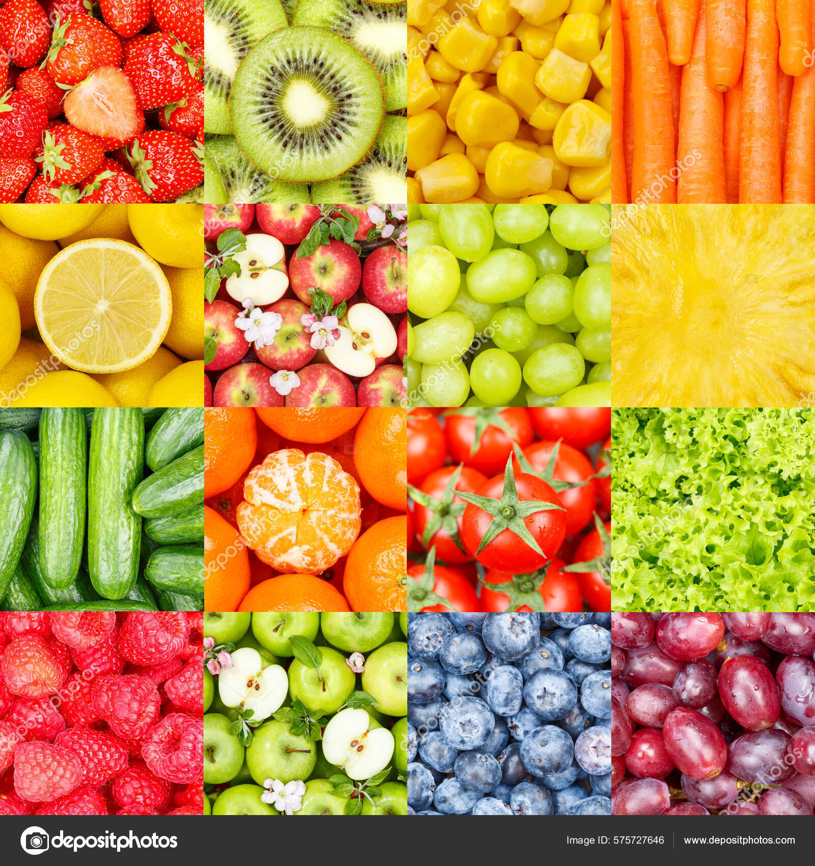 Collage Fruit Vegetable Face