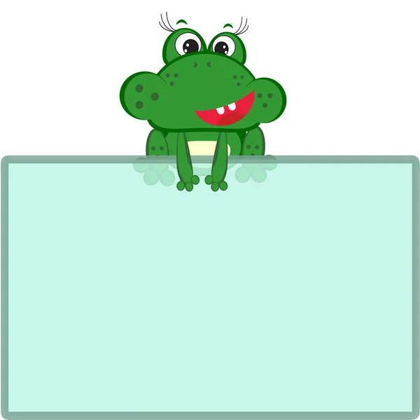 Funny frog cartoon with blank sign Stock Vector Image by ©starlight789 ...
