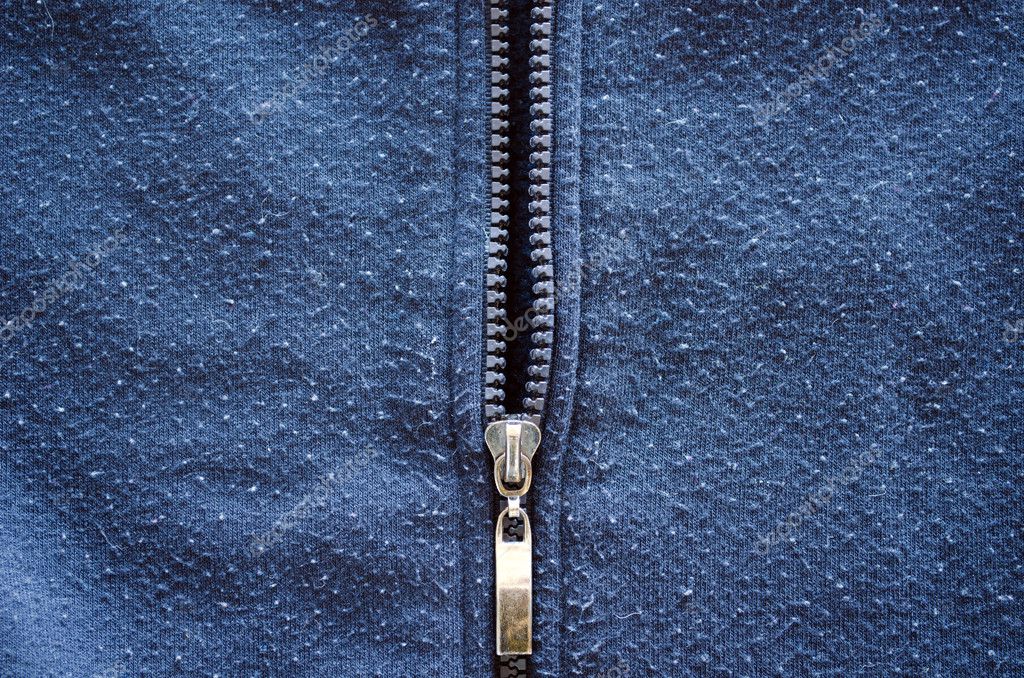 Jumper robe zipper unzip old worn fabric closeup Stock Photo by ...
