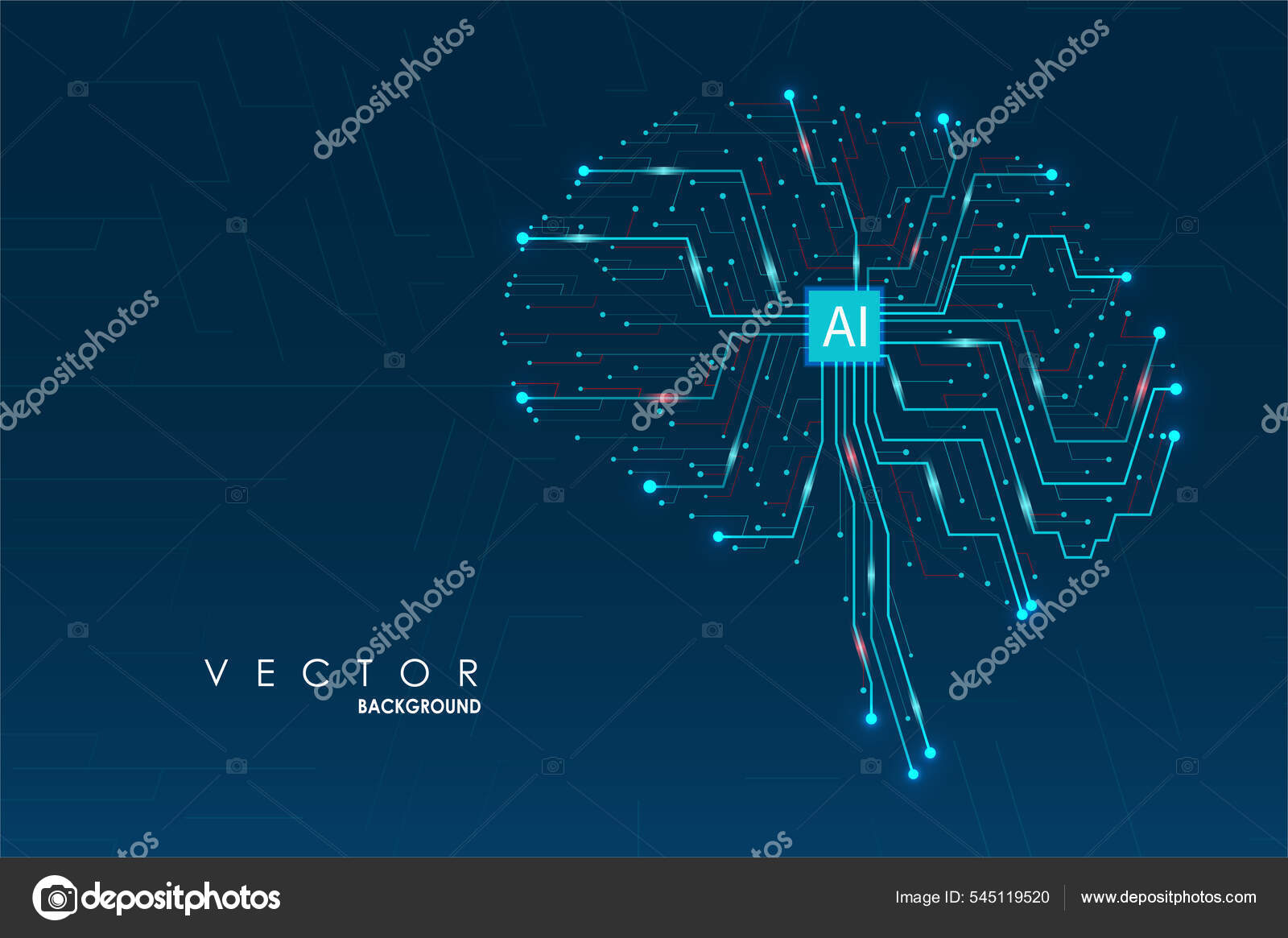 Abstract Circuit Board Human Brain Technological Brain Machine Learning Concept Stock Vector by ...