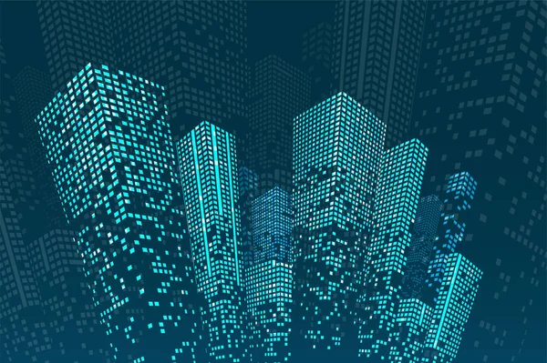 Smart Building Concept Design City Illustration Intelligent Building ...