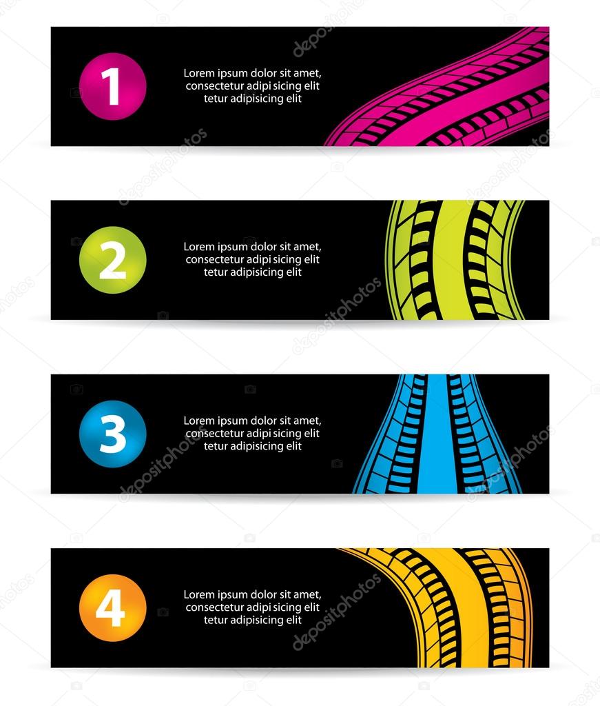Banners with tire track design Stock Vector Image by ©place4design ...