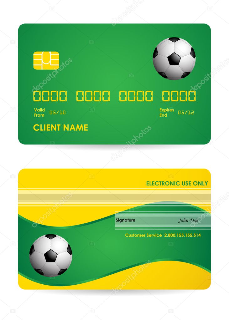 Bank card with a special soccer ball design, vector,EPS10 Stock Vector ...