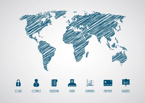 Map of the world, business background, vector illustration Stock Vector ...