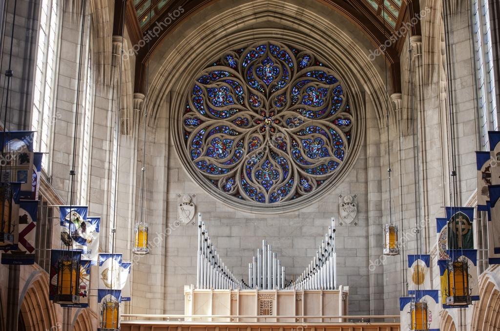Pipe organ inside church. — Stock Photo © gjohnstonphoto #46867449