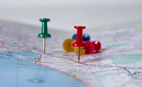Pins in map - Stock Image - Everypixel