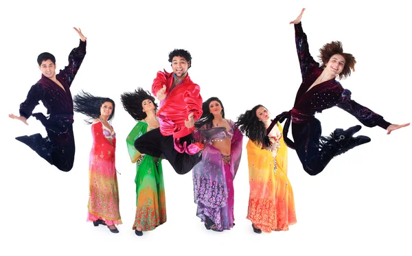 Professional Gypsy dancing group in national costumes performing folk ...
