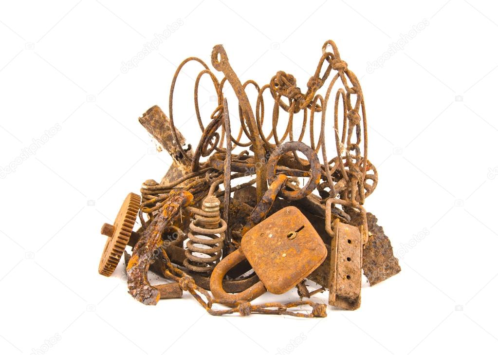 Isolated on white rusty iron scrap metal Stock Photo by ©alisbalb2 12610070