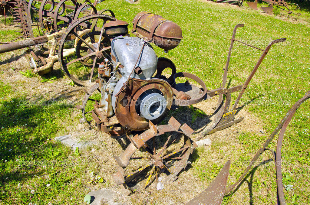 Ancient agriculture tools in farm garden — Stock Photo © alisbalb2 ...