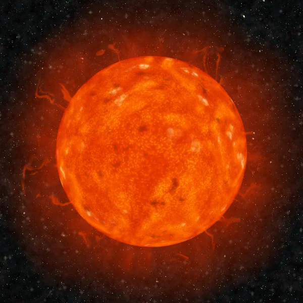 Realistic Sun against the stars background - Stock Image - Everypixel