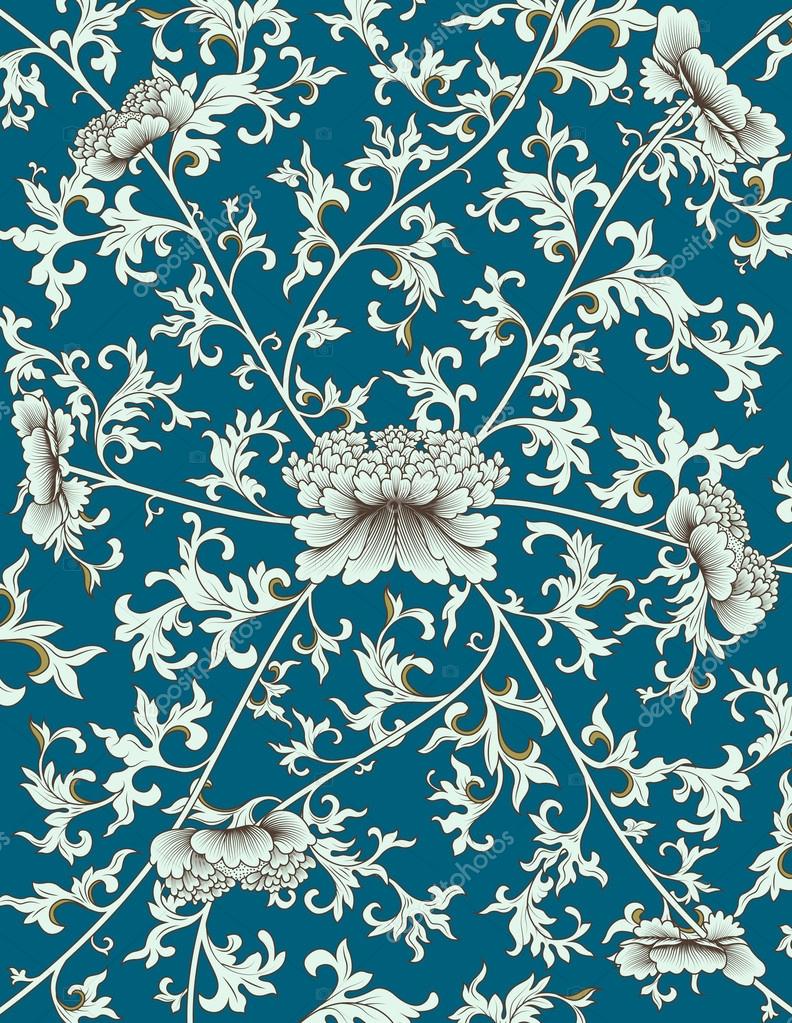 Chinese pattern on blue background Stock Vector Image by ©paulrommer ...