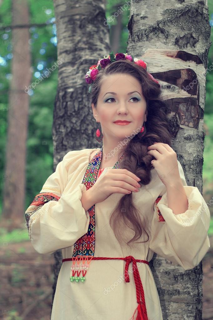 Woman in traditional Russian (slavic) costume — Stock Photo © Kary1974 ...