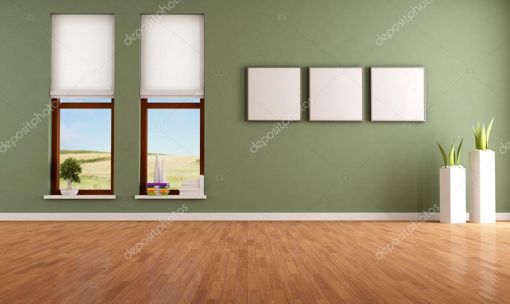 Green empty room Stock Photo by ©archideaphoto 13165526