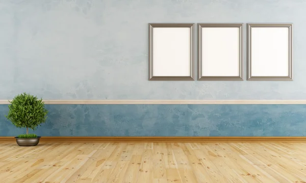 Empty blue vintage room - Stock Image - Everypixel