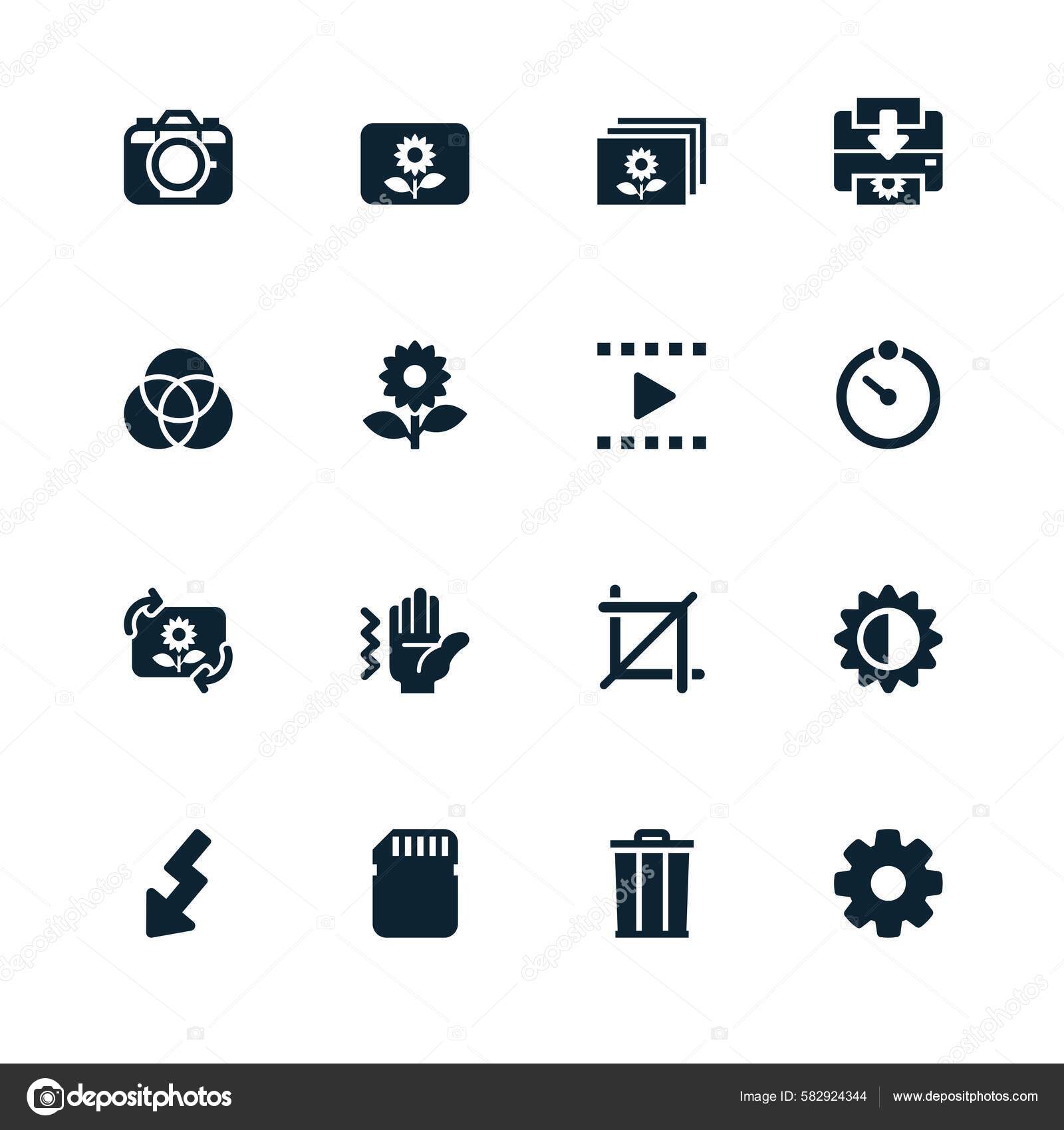 Photography Camera Function Icons Stock Vector Image by ©pking4th ...