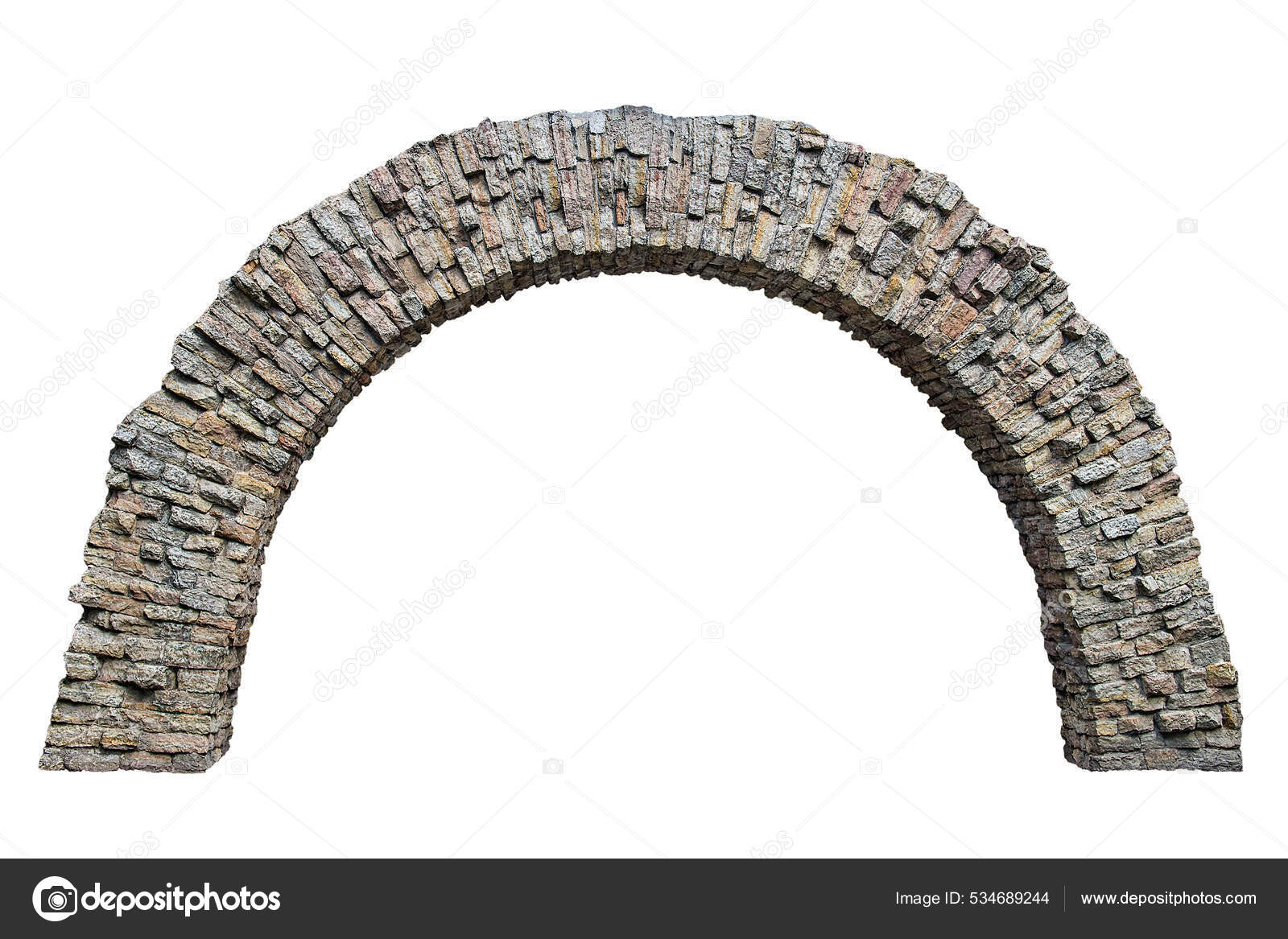 Stone Arch Wall Isolated White Background — Stock Photo © Plus69 #534689244