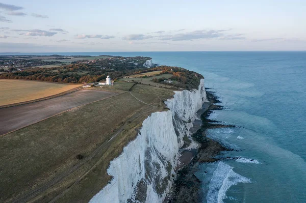 The White Cliffs of Dover in the UK in the Evening Aerial View - Stock ...