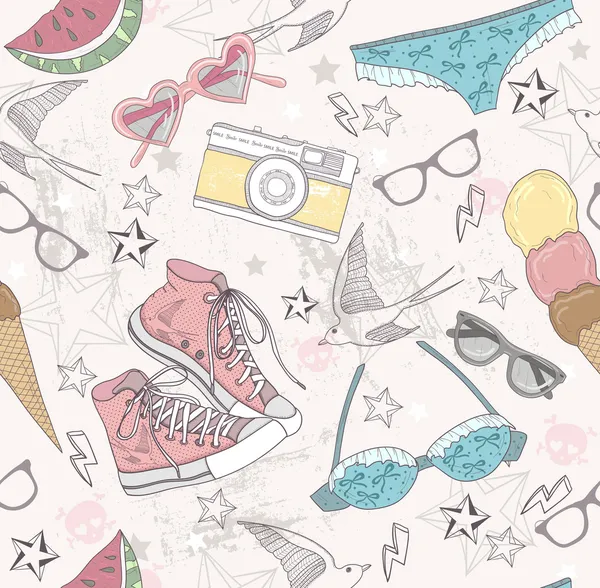 Cute grunge abstract pattern. Seamless pattern with shoes, photo ⬇ ...