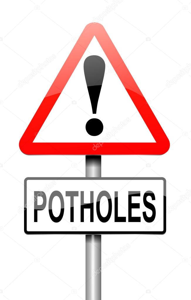 Potholes warning sign. Stock Photo by ©72soul 23041608