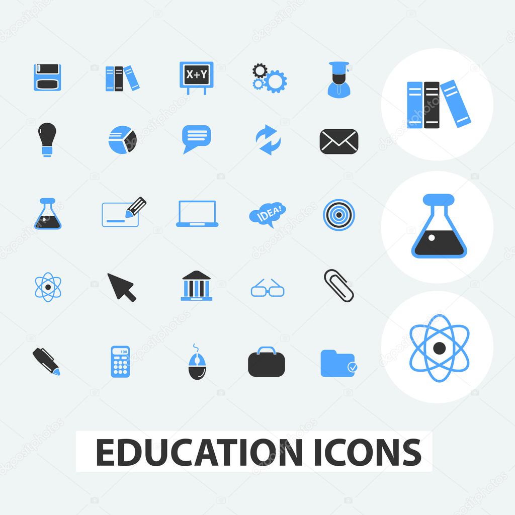 Education icons set, vector Stock Vector by ©gupusk 37185131