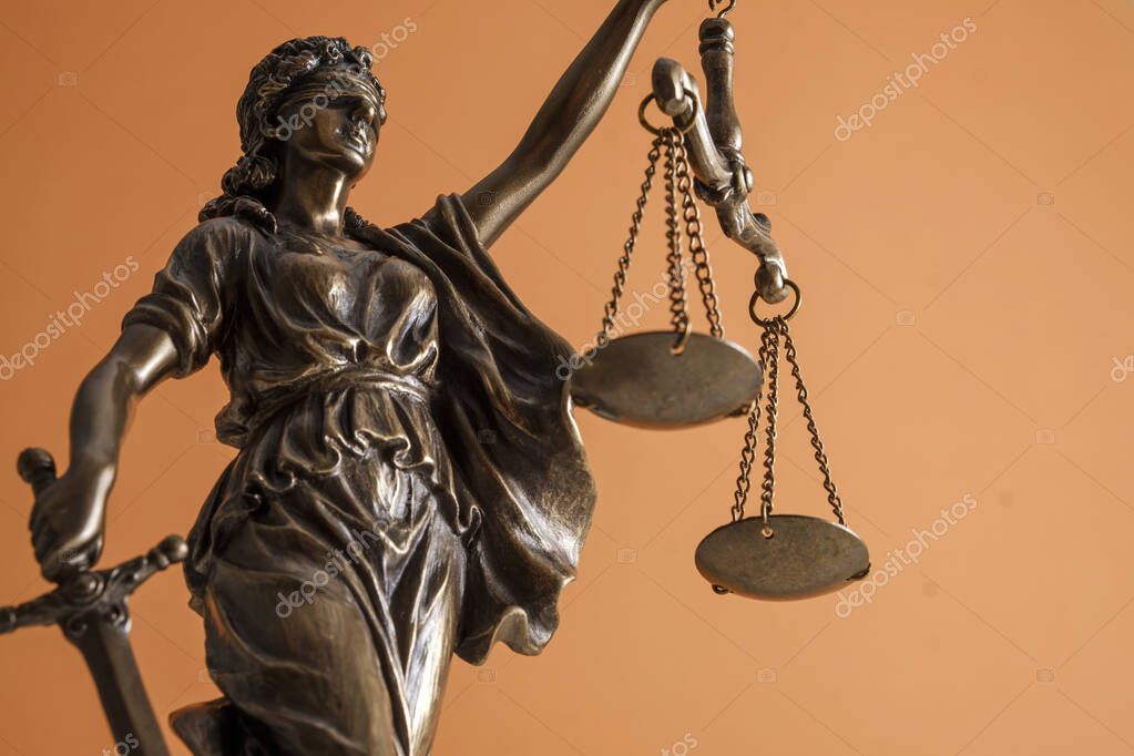 Statue of Themis the goddess of justice as a symbol of freedom of ...