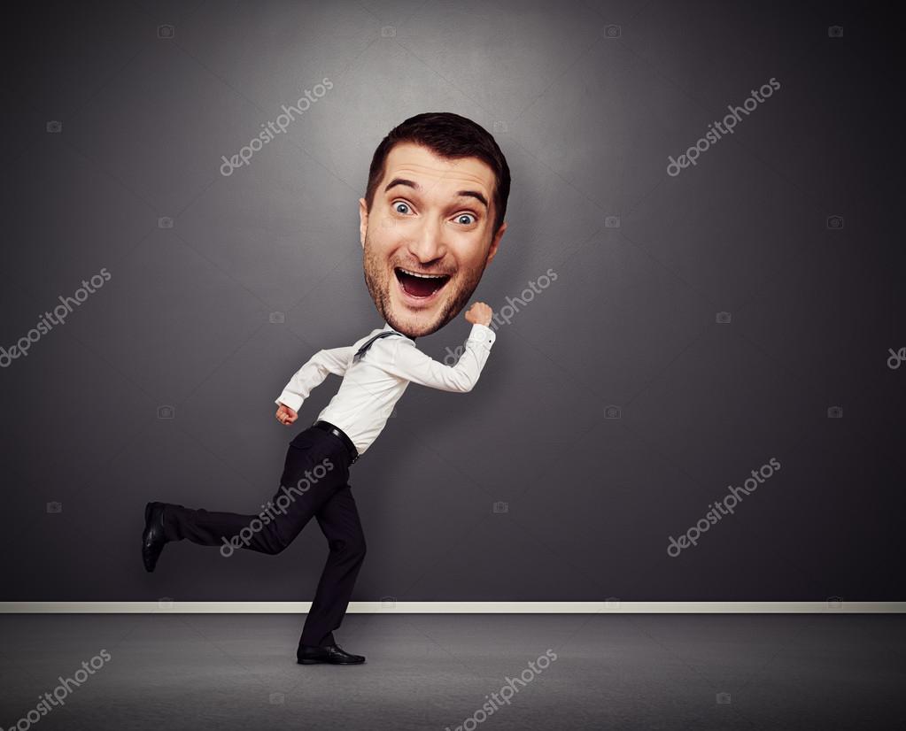 Running man with big head — Stock Photo © konstantynov #25245131