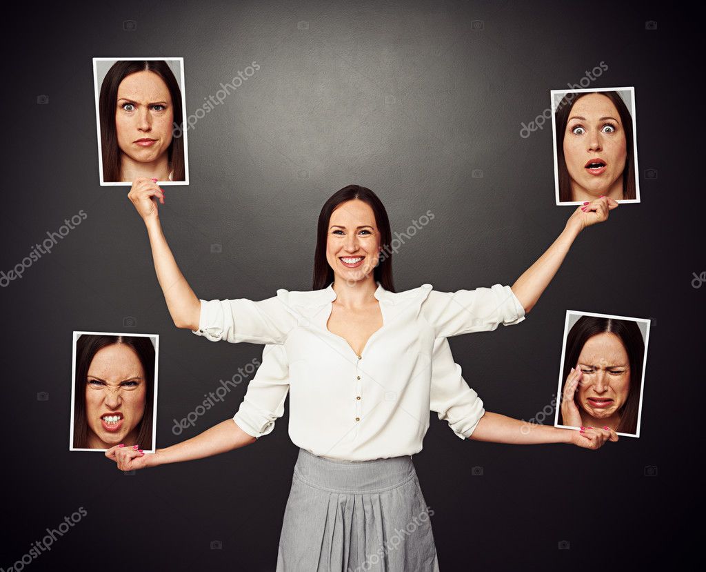 Woman with different emotional faces — Stock Photo © konstantynov #26246889