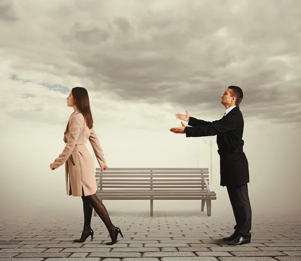 man calling outgoing woman - Stock Image - Everypixel