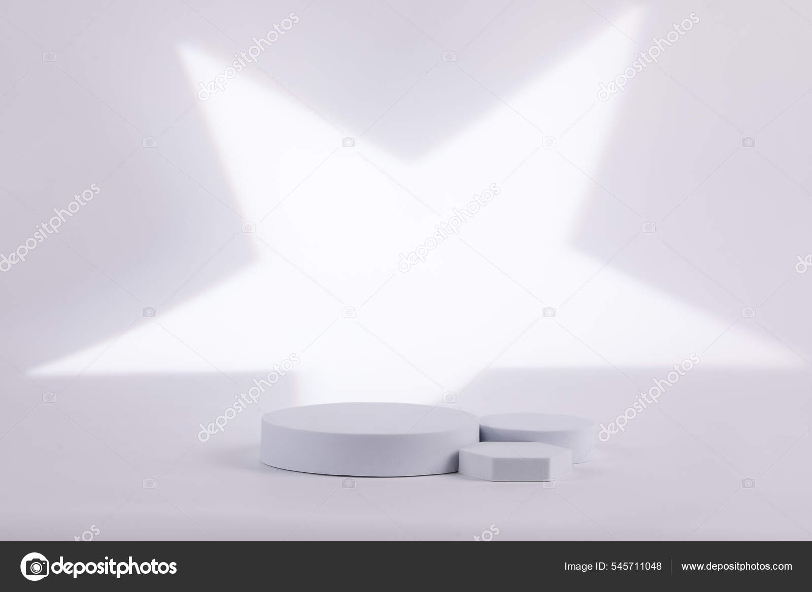 Gray Background White Start Shape Product Commercial Made Out Geometric ...