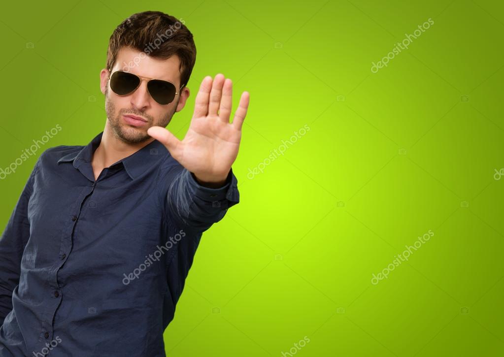Man Making Stop Sign Stock Photo by ©Krakenimages.com 13362501