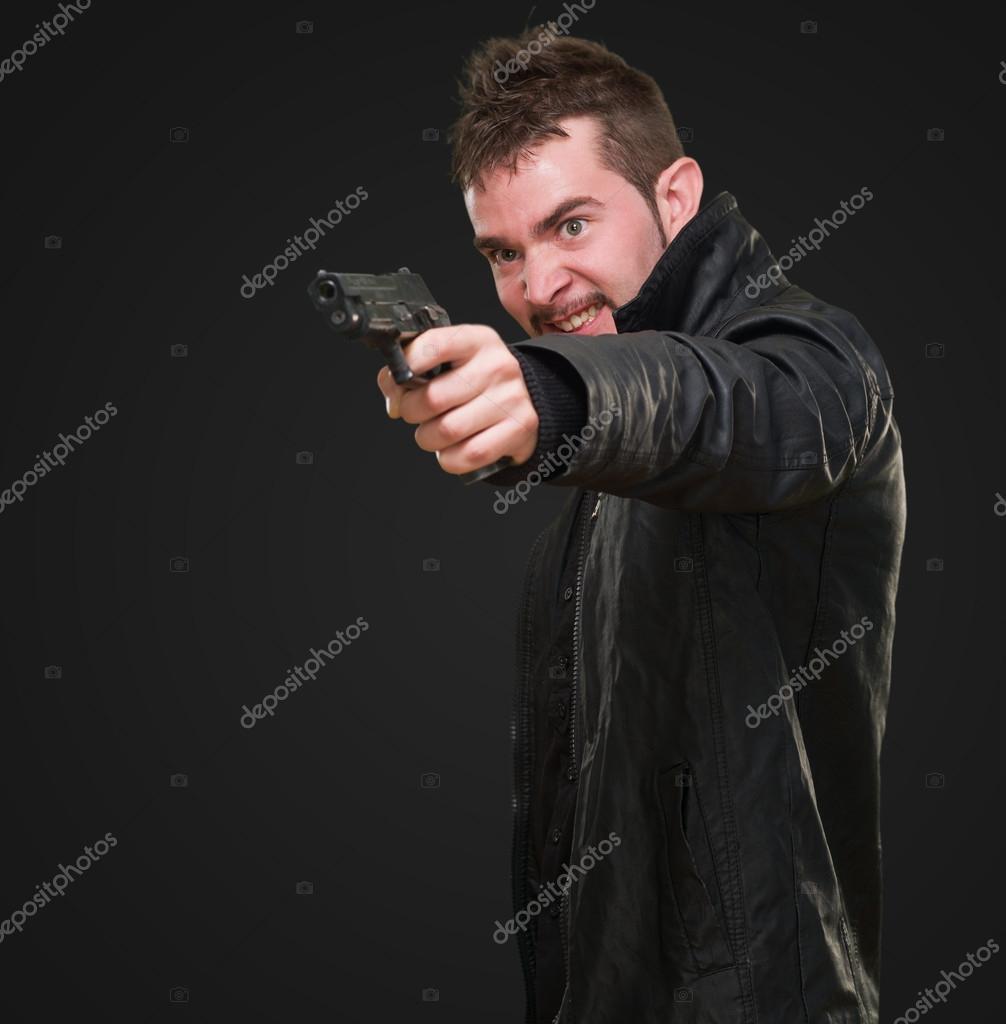 Black Guy Pointing Gun