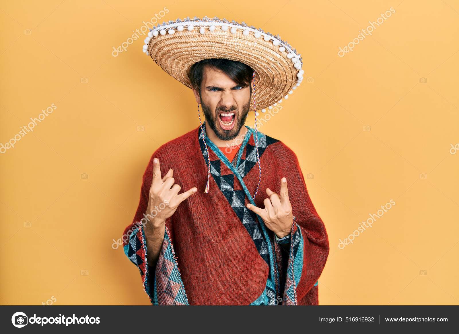 Mexican With Sombrero Yelling