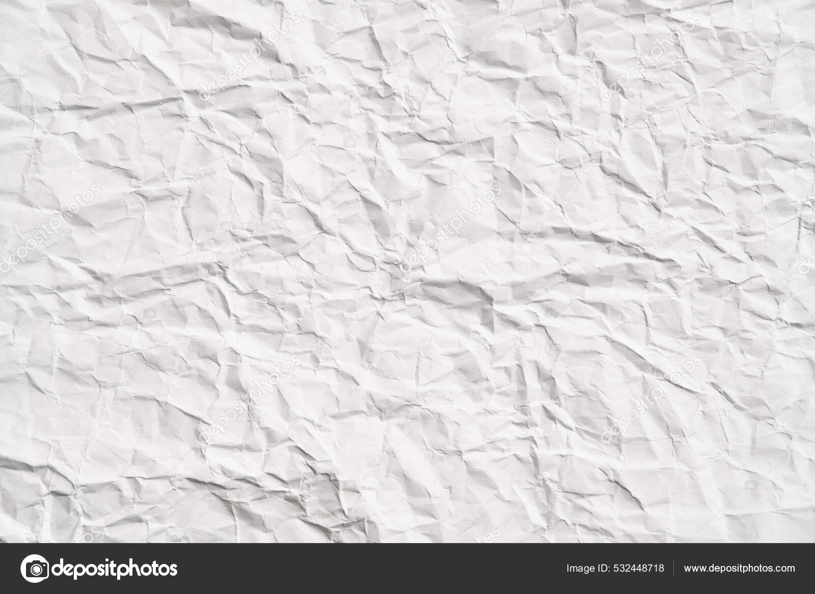 White Crumpled Paper Texture Wrinkles Damaged Torn Sheet — Stock Photo ...