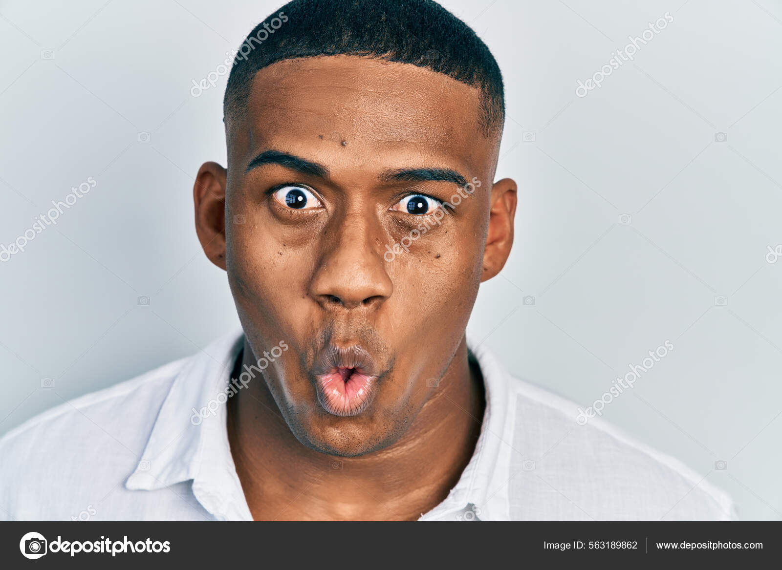 Scared Black Man Face