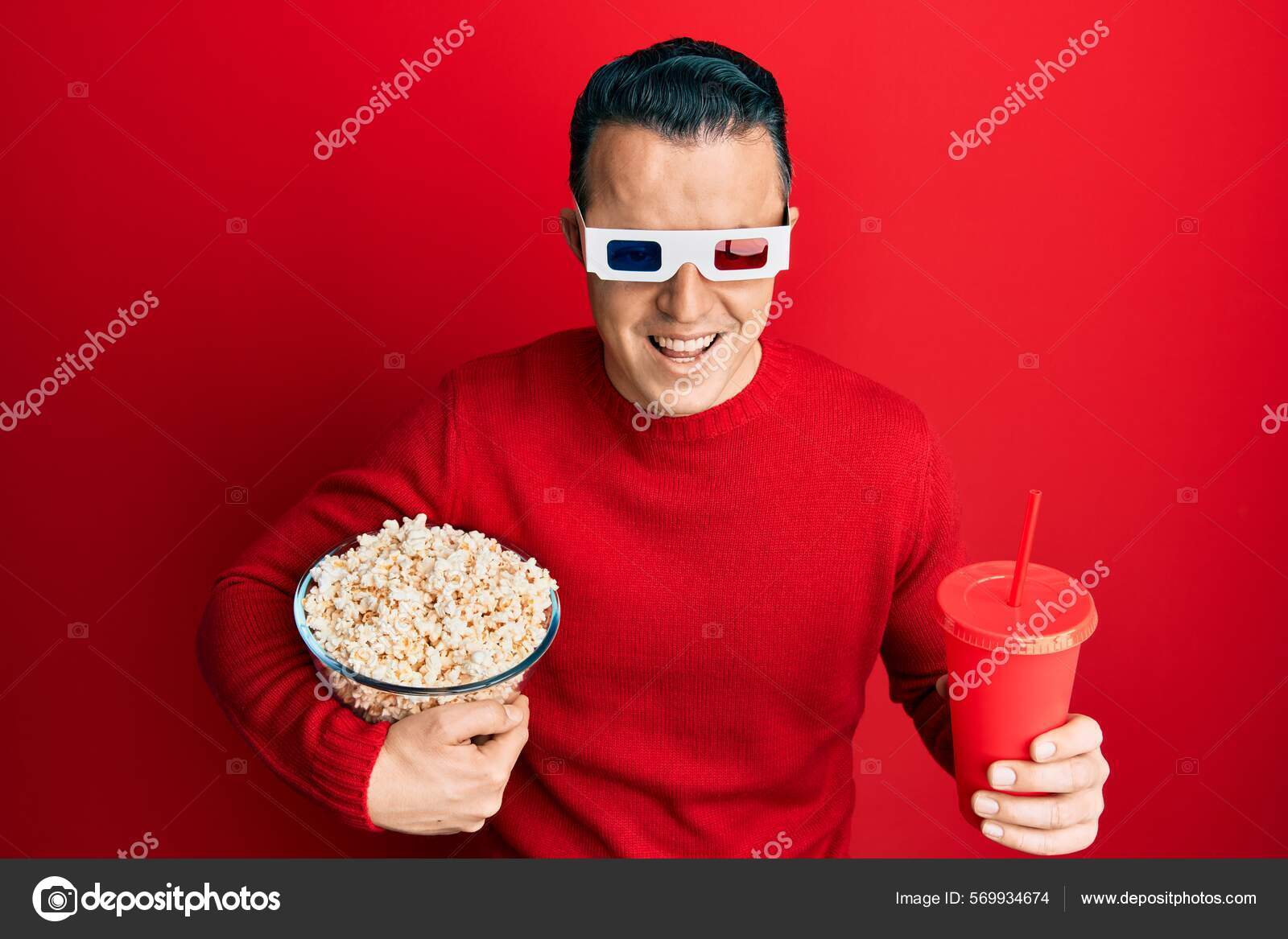 Eating Popcorn Laughing
