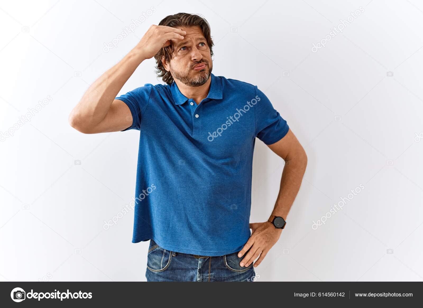 Man Looking Over Shoulder Worried