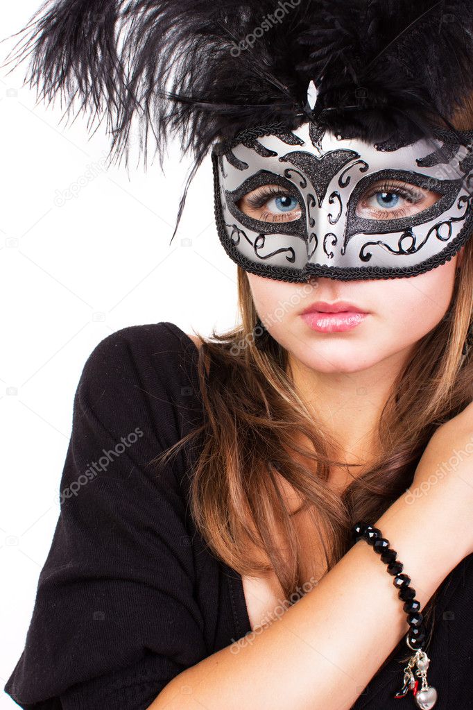 Young woman with masquerade mask Stock Photo by ©valery121283 19014983