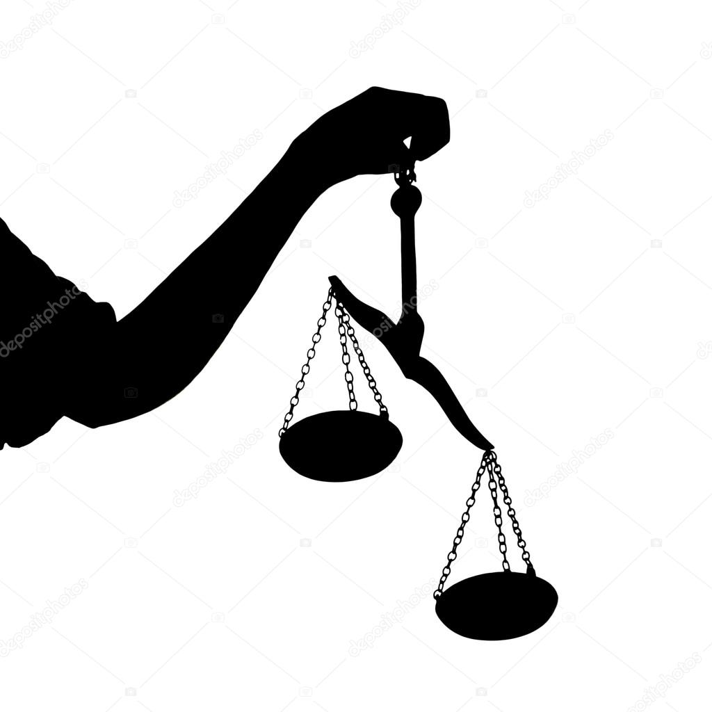 Justice hand with scales isolated — Stock Photo © natam #25418081