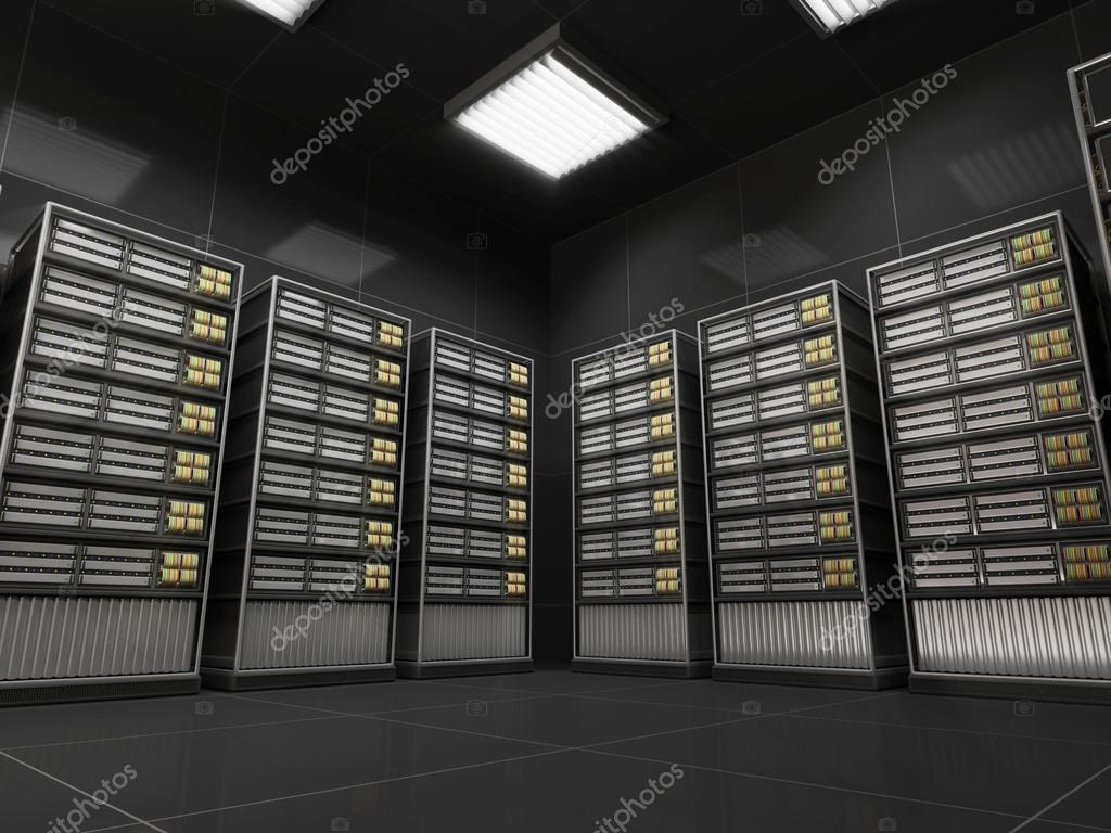 Modern Server Room Interior — Stock Photo © ras-slava #17690585