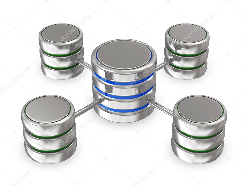 Computer Network Database isolated on white background — Stock Photo © ras-slava #17690729