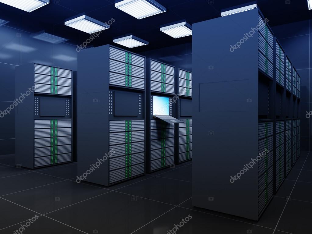 Modern Server Room Interior Stock Photo by ©ras-slava 23287696