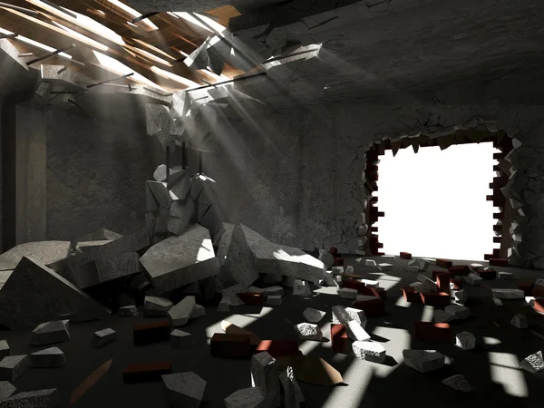 Grungy Interior with Broken Concrete Wall Stock Photo by ©ras-slava ...