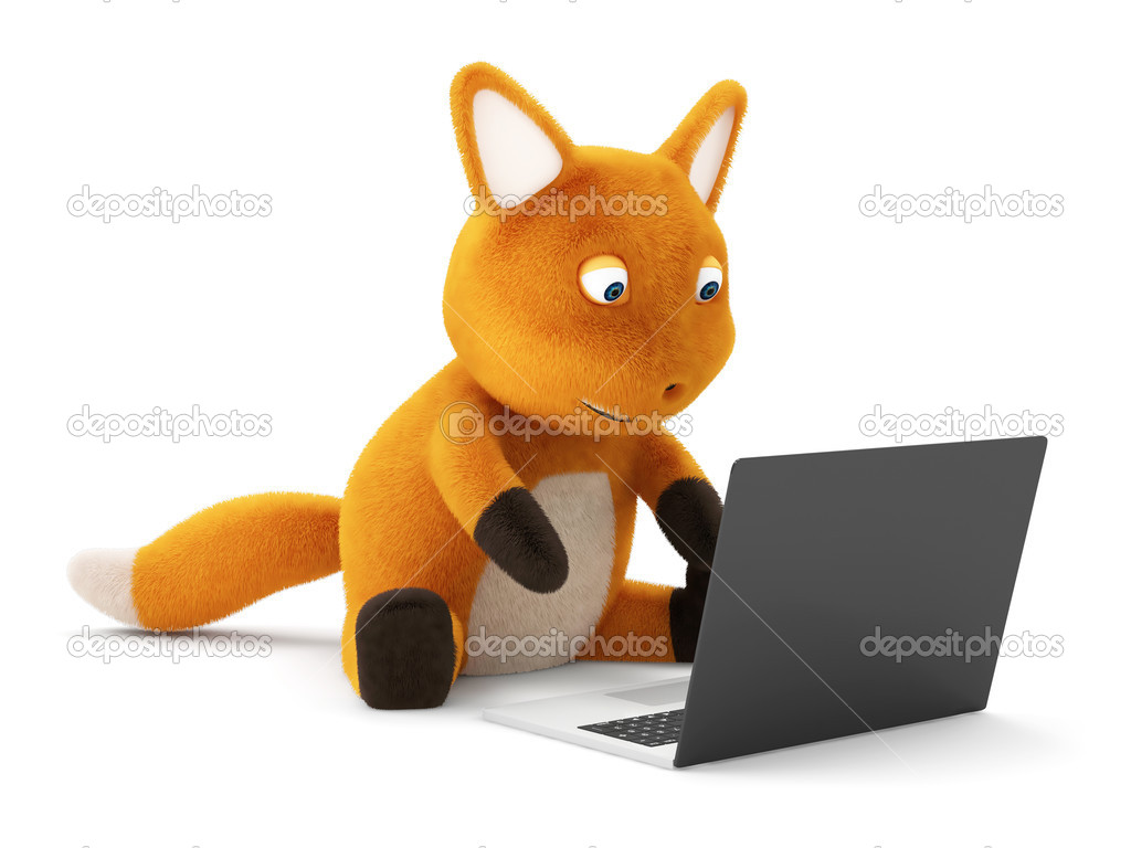 Fox with Laptop Stock Photo by ©ras-slava 43742137