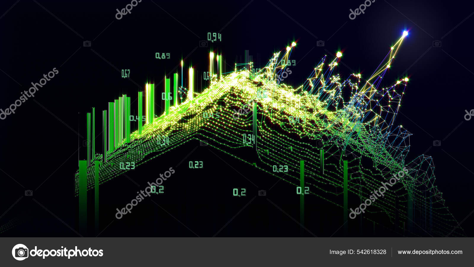 Abstract Technology Background Polygonal Diagram Grid Blurred Lines Dark Big — Stock Photo ...