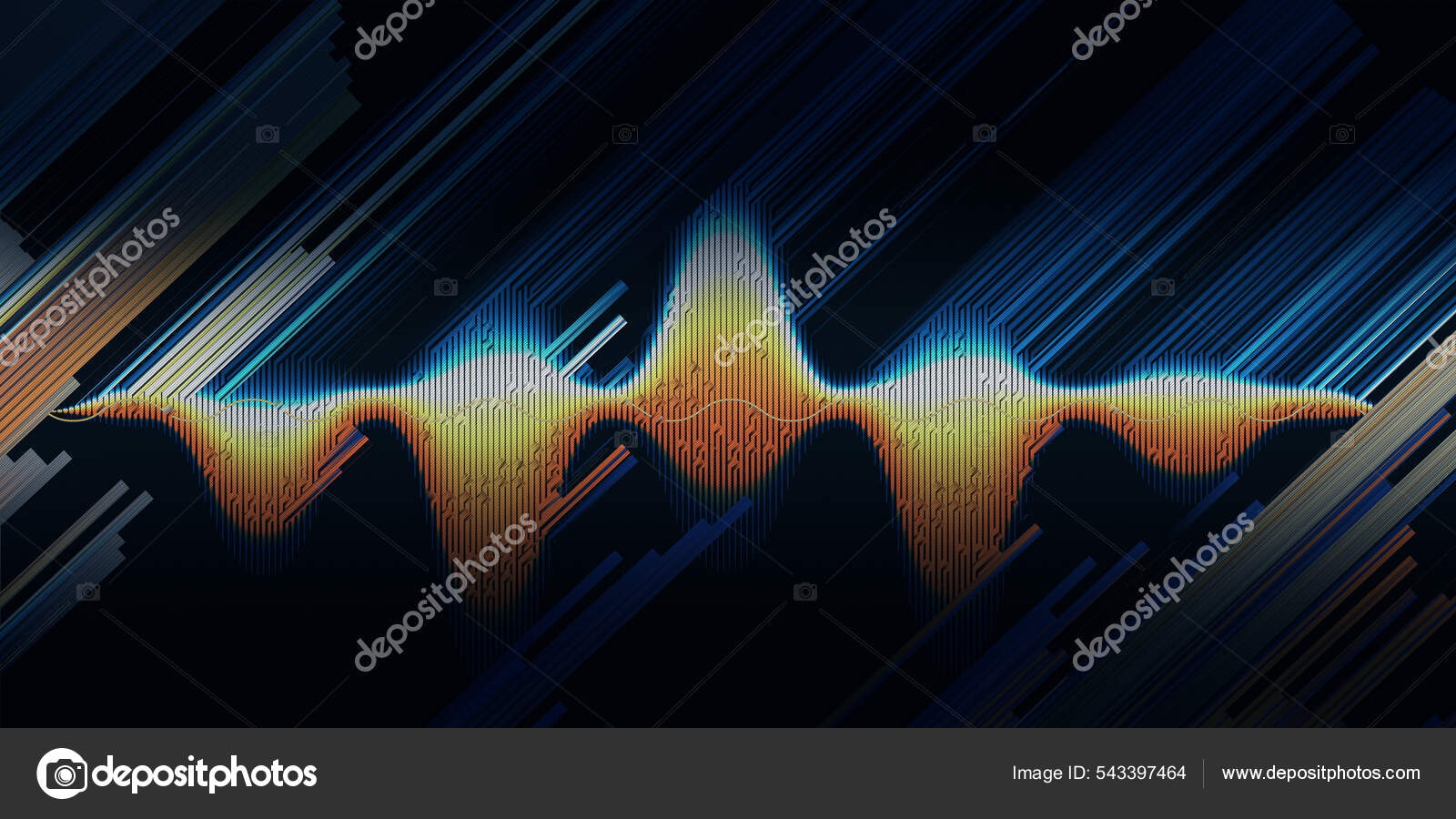 Abstract Background Color Sound Wave Lines Blurred Lines Dark Blue ...