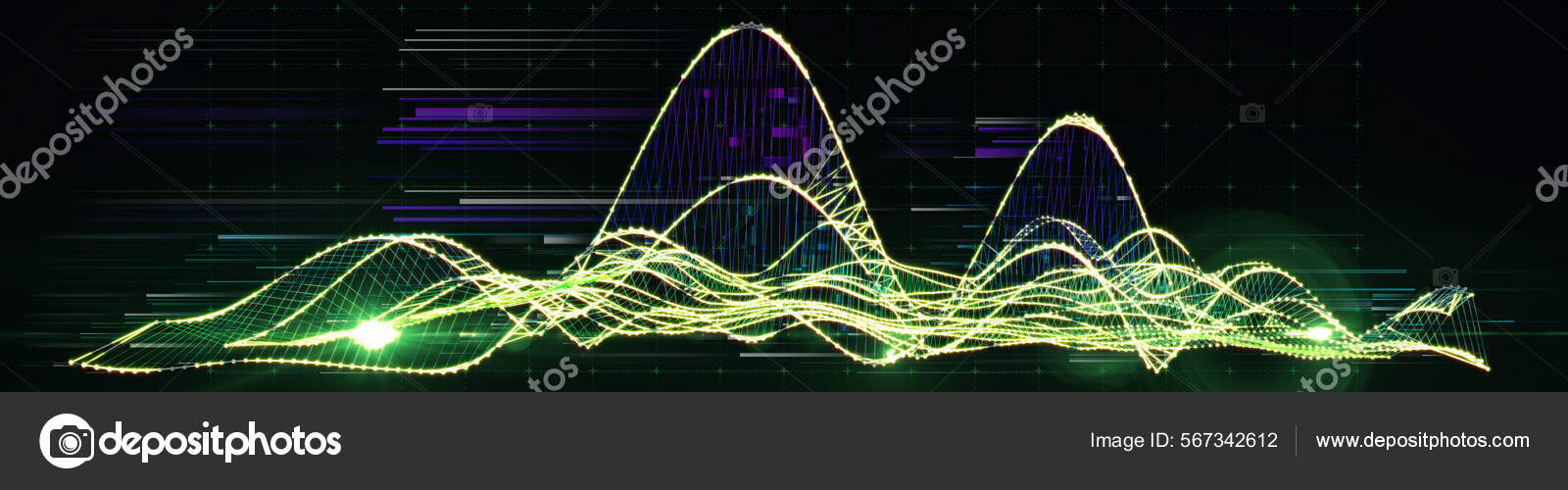 Abstract Technology Background Color Wireframe Black Visual Presentation Analytics Algorithms ...