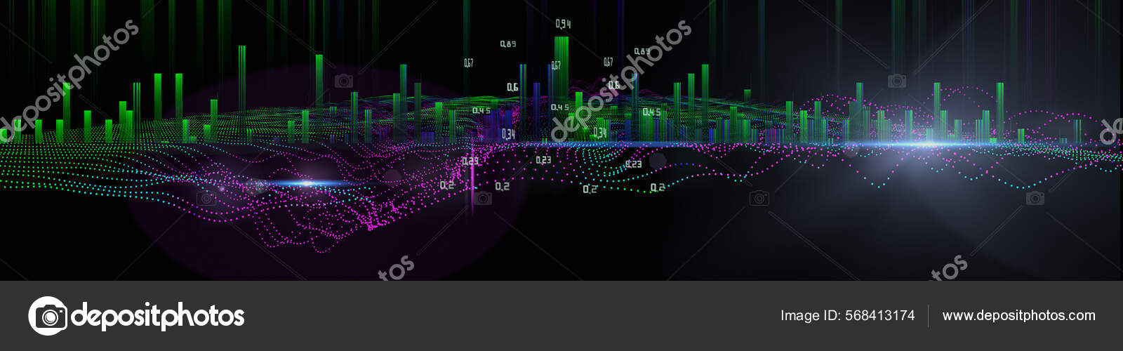 Abstract Technology Background Wavy Graph Dotted Visual Presentation ...